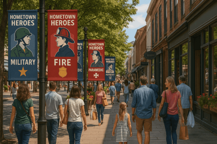 Custom First Responder Pole Banners Inspire Support for Heroes ...