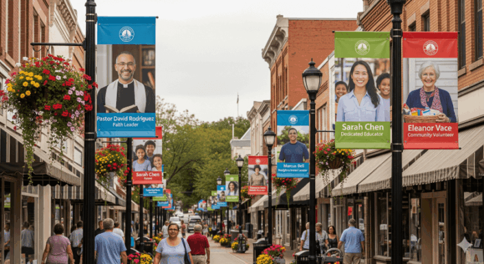 Celebrate Local Heroes with Custom Banners | MainStreet Designs